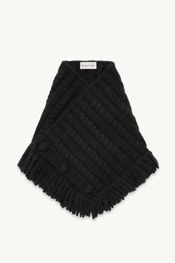 Moncler Cable Knit Alpaca Blend Neck Scarf