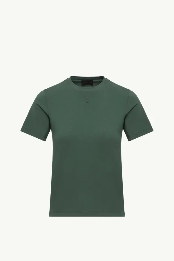 Moncler Logo Cotton Jersey T-shirt - Green