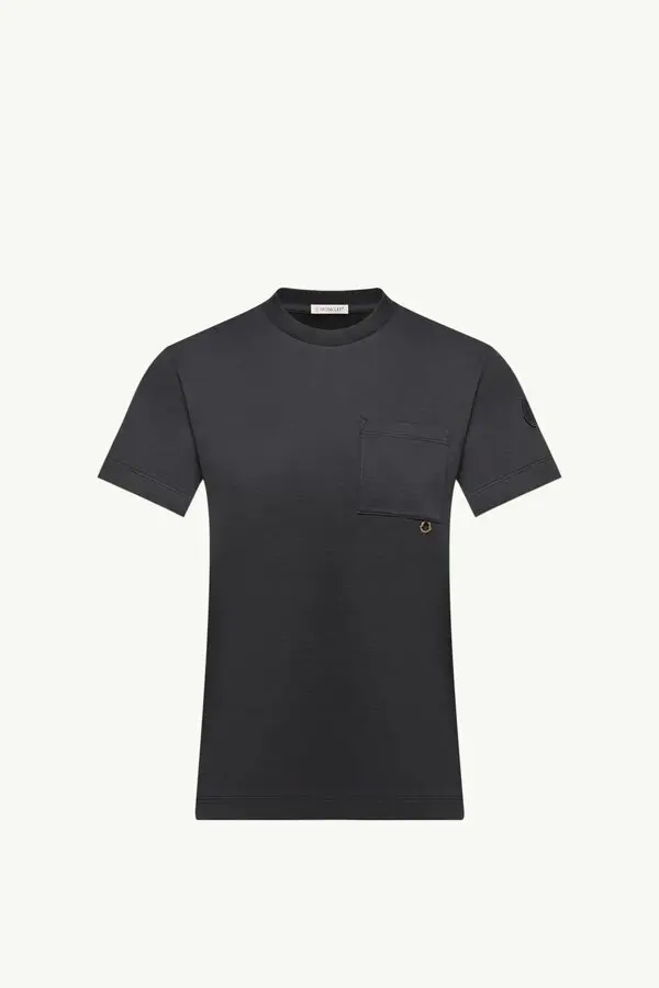 Moncler Metal Logo Cotton T-shirt - Blue