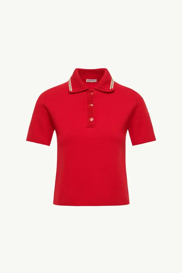 Moncler Cotton Knit Polo Shirt