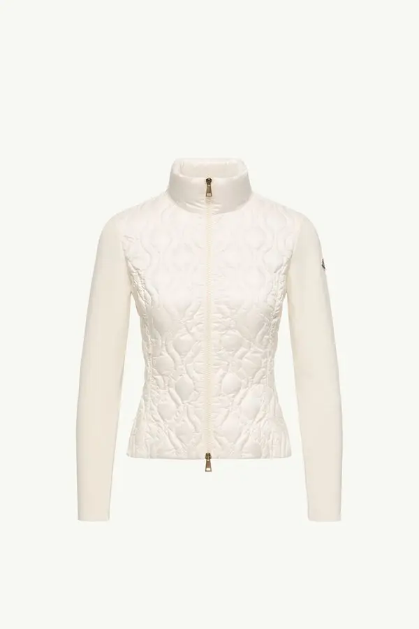 Moncler Cotton Padded Zip-up Cardigan - White