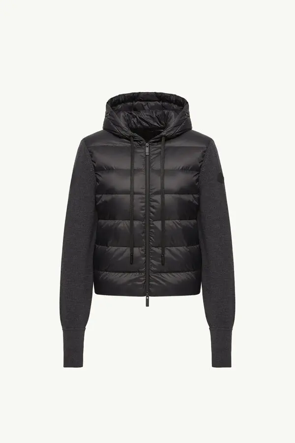 Moncler Wool Hooded Padded Zip-up Cardigan
