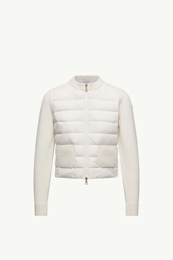 Moncler Wool Padded Zip-up Cardigan
