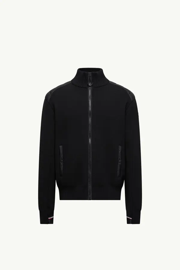 Moncler Wool Blend Padded Zip-up Cardigan