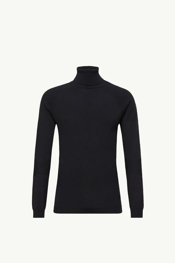 Moncler Wool Blend Turtleneck Sweater - Blue