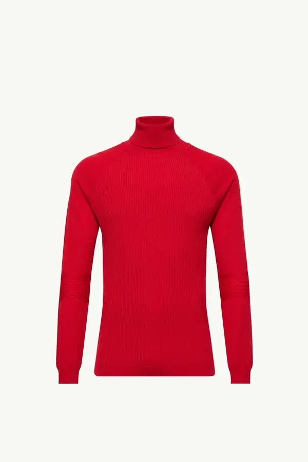 Moncler Wool Blend Turtleneck Sweater - Red