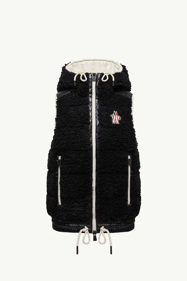 Moncler Teddy Hooded Insulated Vest - Black