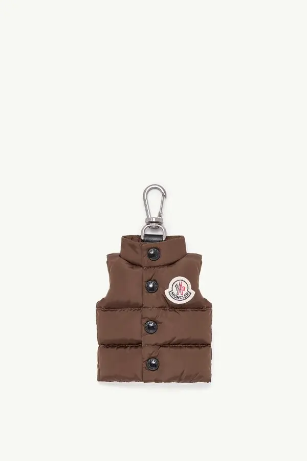 Moncler Down Vest Shape Key Ring - Brown
