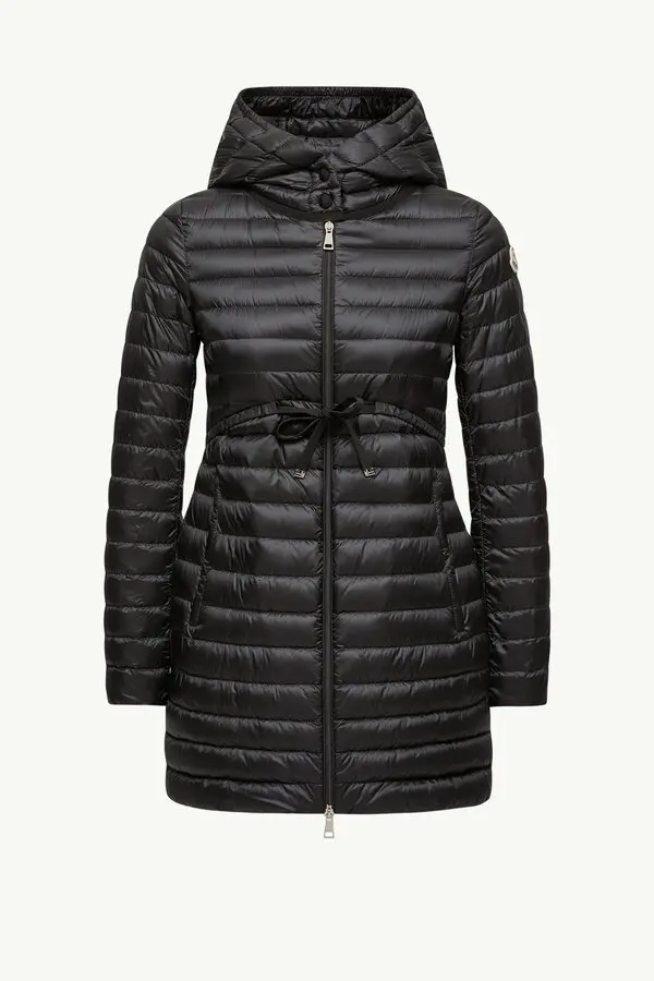 Moncler Barbel Hooded Fit & Flare Long Down Jacket