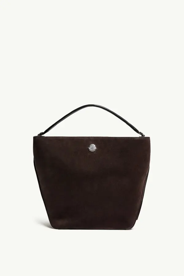 Moncler Carlo Suede Shoulder Bag - Brown