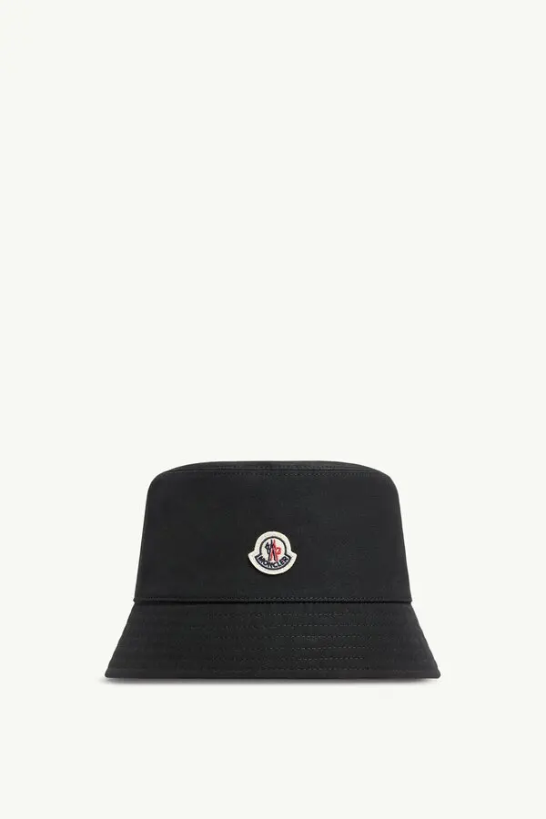 Moncler Cotton Blend Bucket Hat - Black