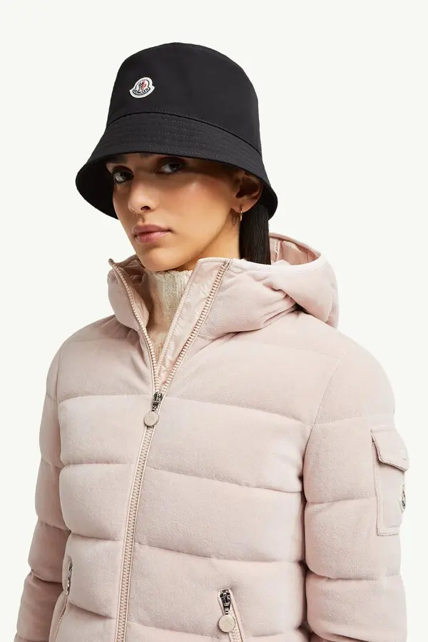 Moncler Cotton Blend Bucket Hat - Black