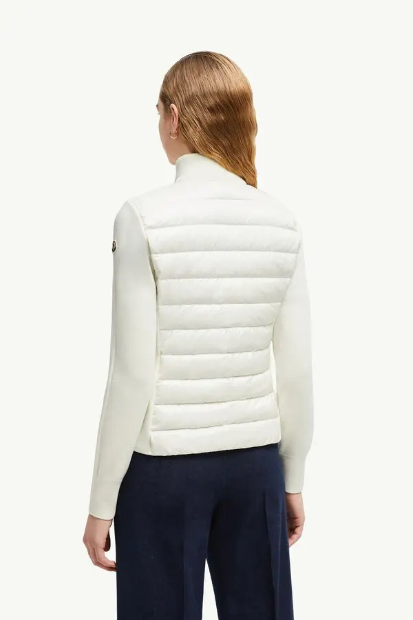 Moncler Padded Wool Zip-up Cardigan - White
