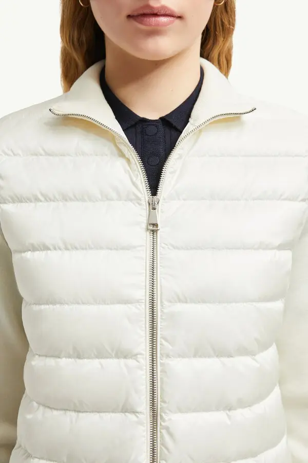 Moncler Padded Wool Zip-up Cardigan - White