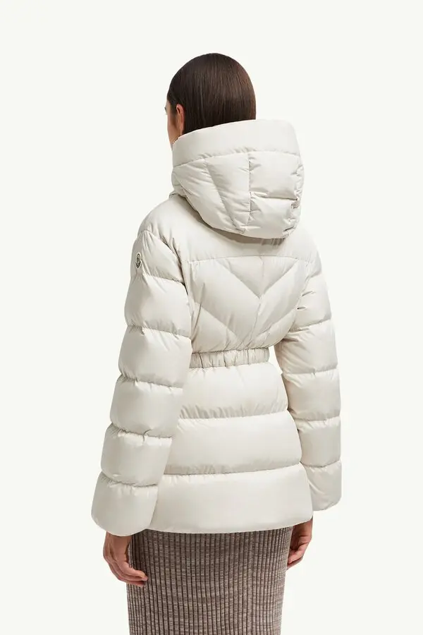 Moncler Brosse Diagonal-quilted Hooded Short Down Jacket