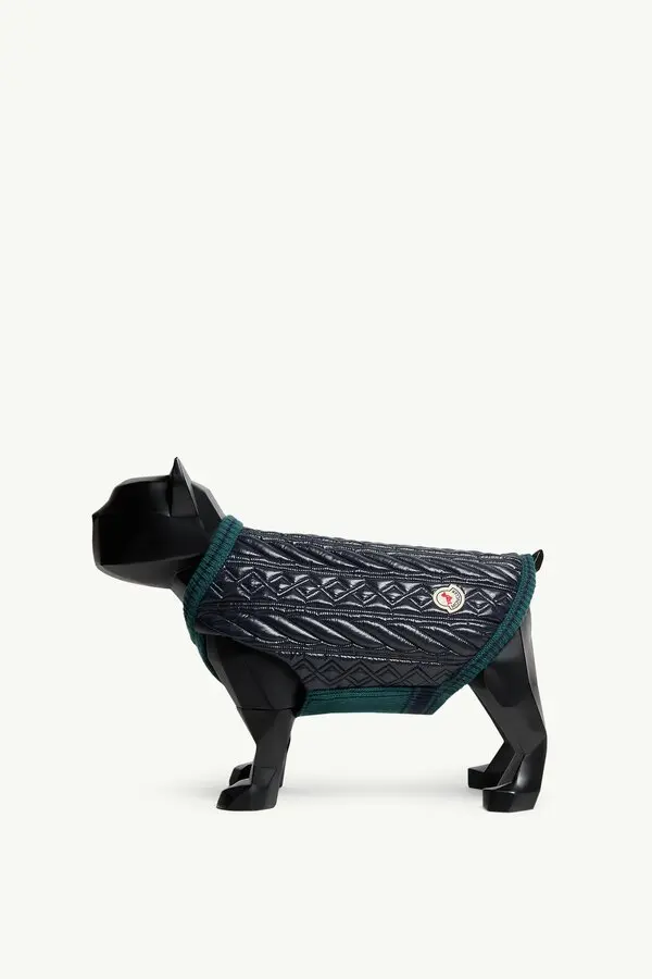 MONCLER POLDO DOG COUTURE Quilted Dog Vest With Wool Trim