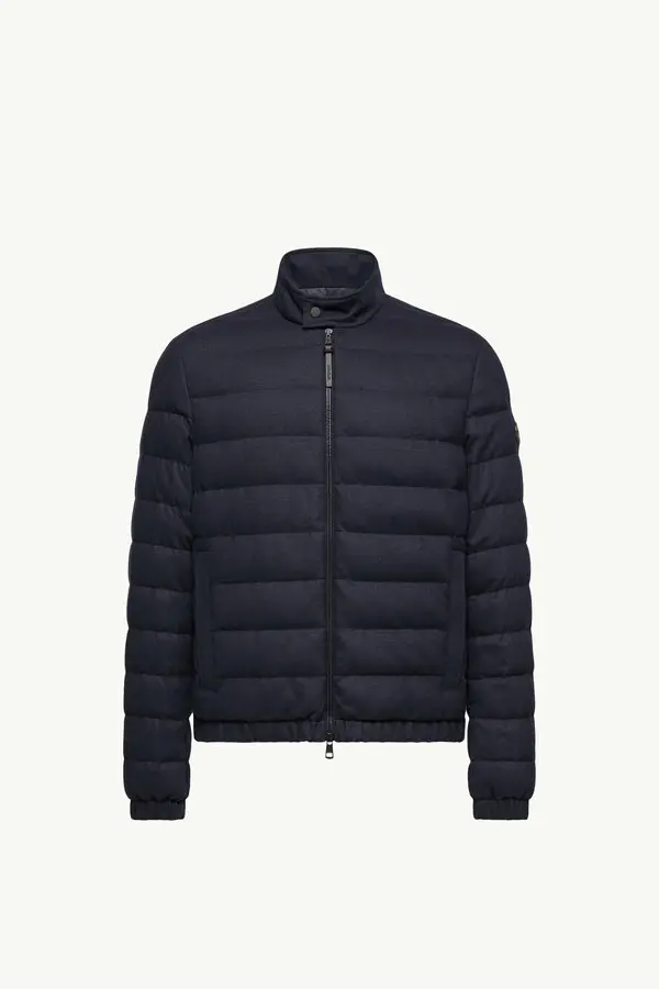 Moncler Luray Cashmere Blend Short Down Jacket - Blue