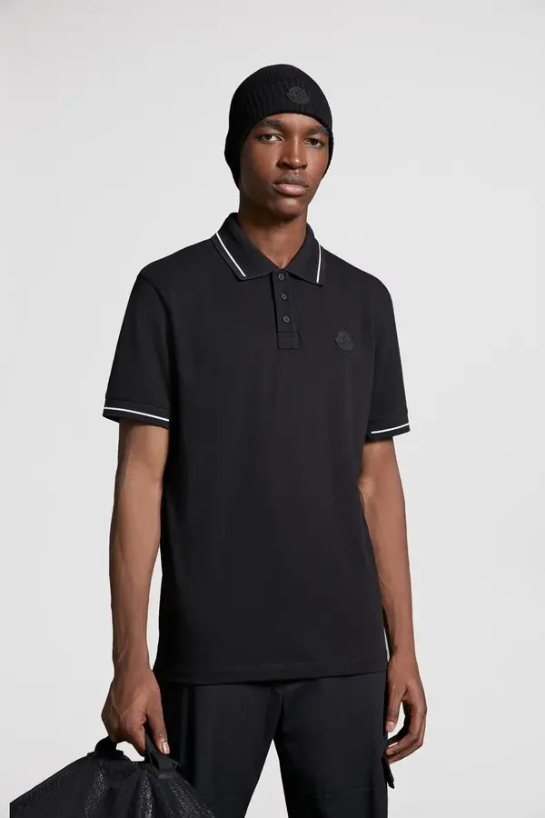 Moncler Logo Patch Polo Shirt - Black