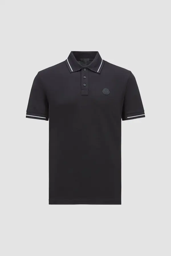 Moncler Logo Patch Polo Shirt - Black
