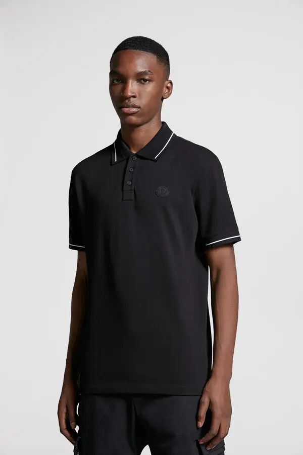 Moncler Logo Patch Polo Shirt - Black