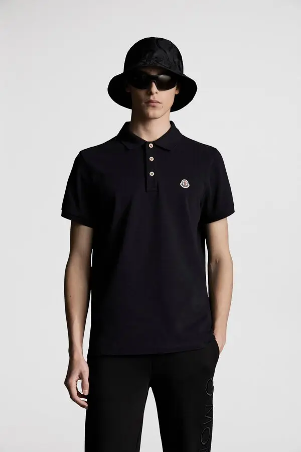 Moncler Logo Patch Polo Shirt - Black