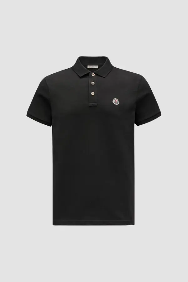 Moncler Logo Patch Polo Shirt - Black