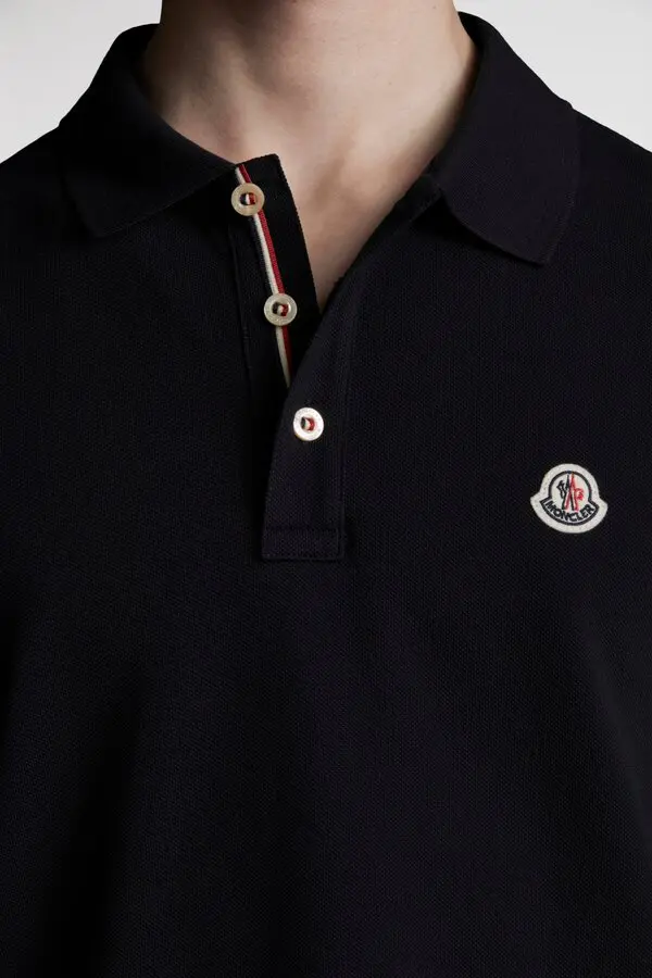 Moncler Logo Patch Polo Shirt - Black