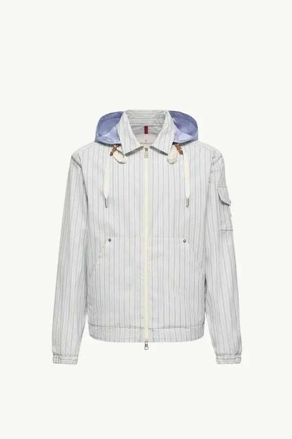 Moncler Havas Striped Poplin Shirt Jacket - Blue