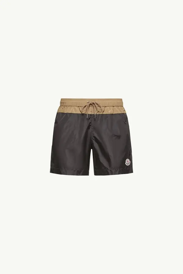 Moncler Contrast Swim Shorts - Black