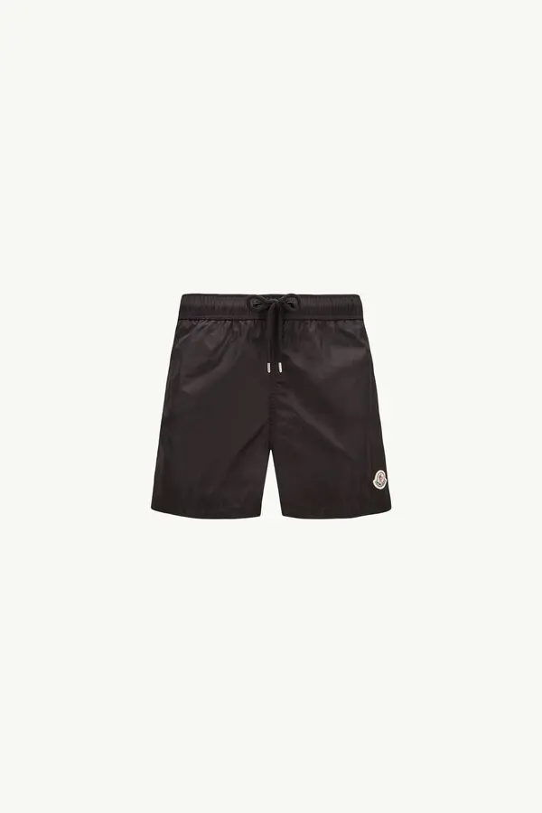 Moncler Logo Patch Swim Shorts - Black