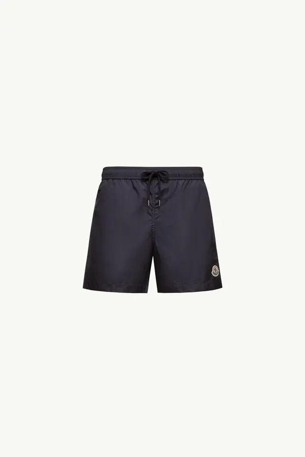 Moncler Logo Patch Swim Shorts - Blue