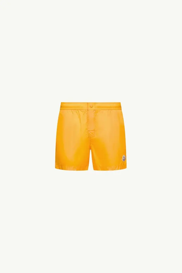 Moncler Logo Swim Shorts - Yellow