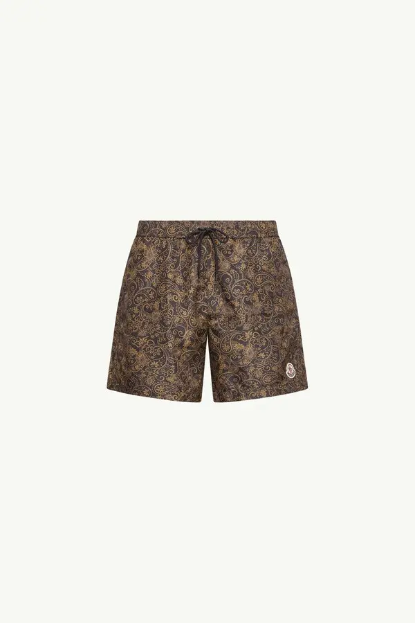 Moncler Paisley Print Swim Shorts - Blue
