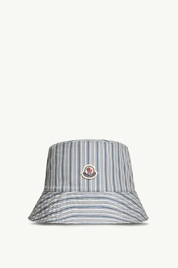 Moncler Reversible Striped Cotton Bucket Hat - Multicolor