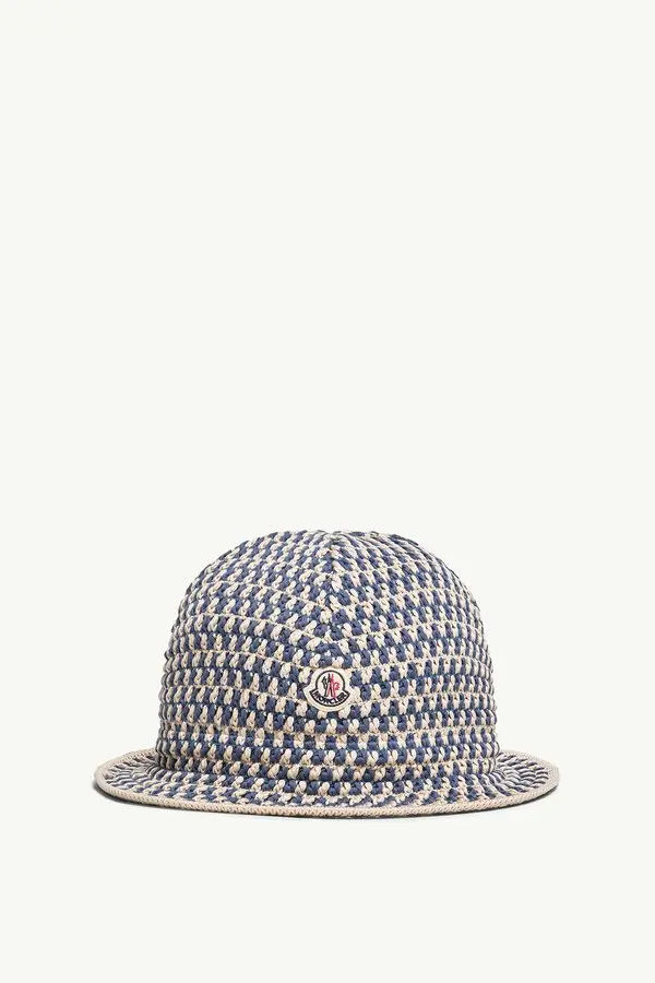 Moncler Crochet Cotton Blend Bucket Hat