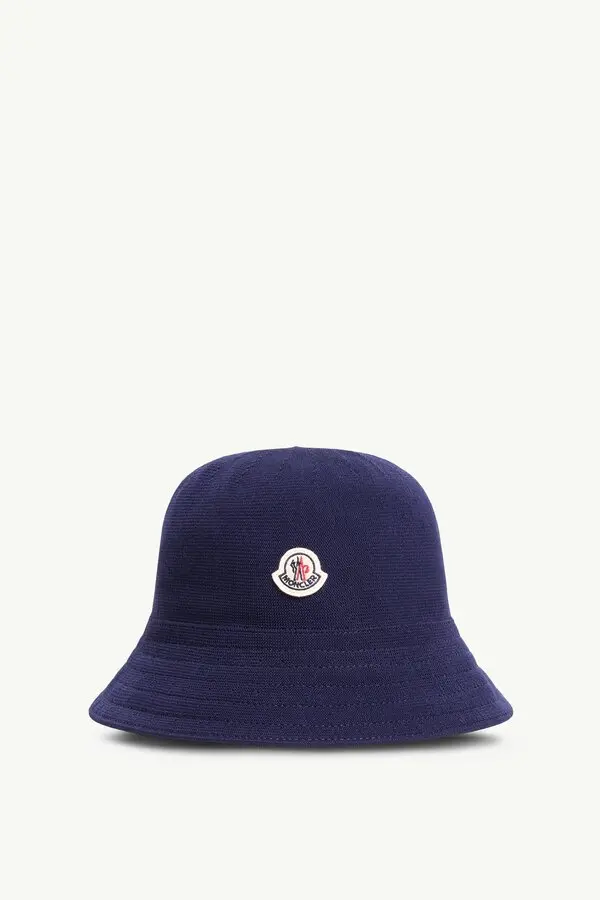Moncler Logo Patch Bucket Hat - Blue