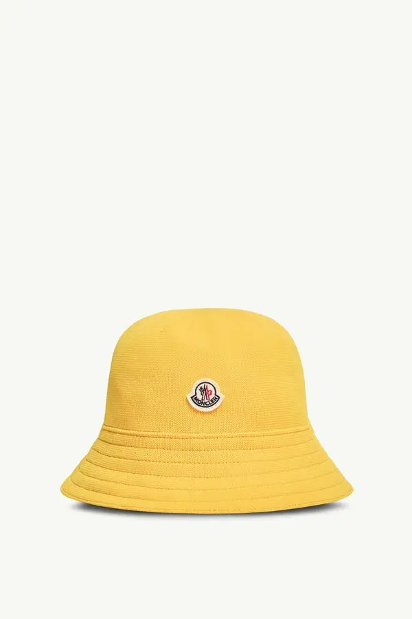 Moncler Logo Patch Bucket Hat - Yellow