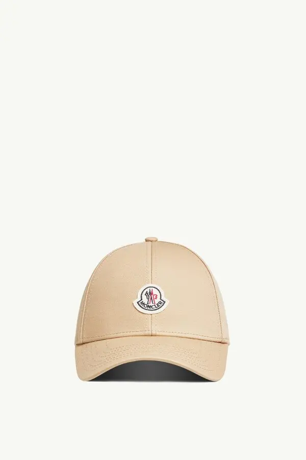 Moncler Cotton Gabardine Baseball Cap - Beige