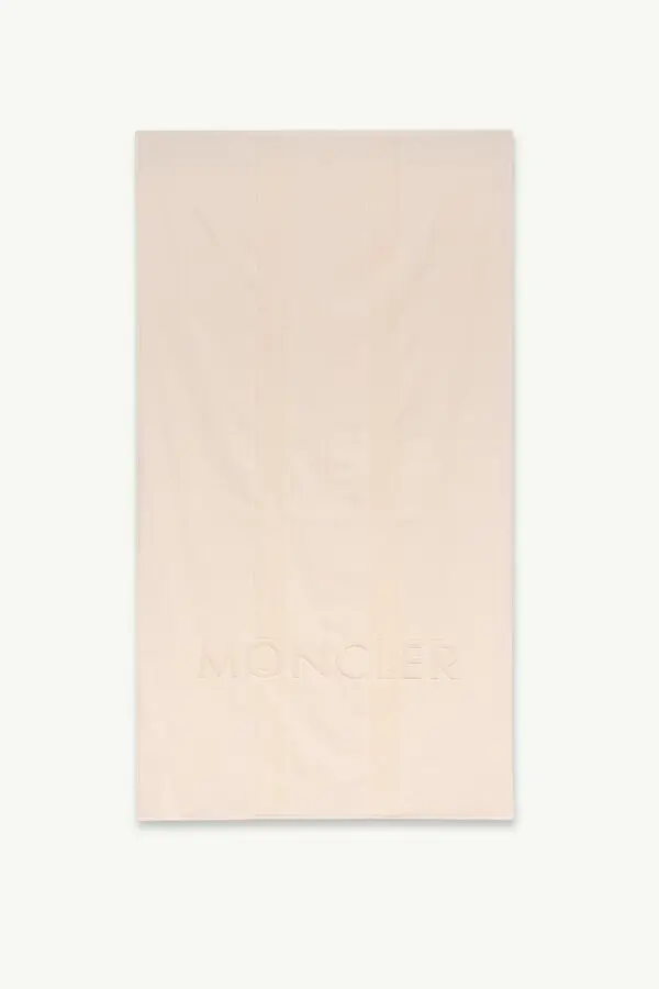 Moncler Logo Cotton Beach Towel - Beige