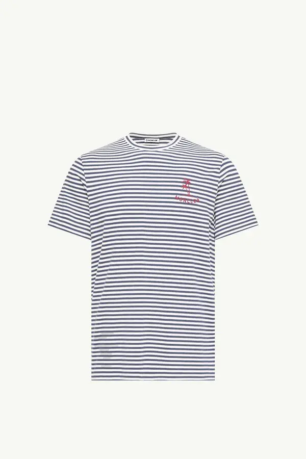 Moncler Striped Cotton & Modal Blend T-shirt