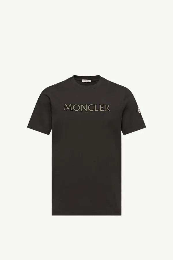 Moncler Logo Print Cotton T-shirt - Black
