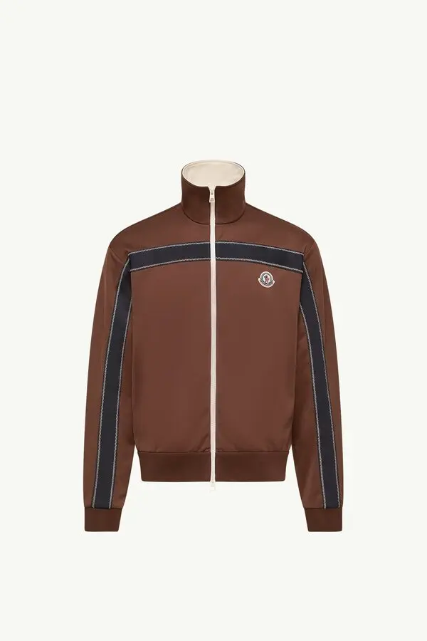 Moncler Topstitched Turtleneck Zip-up Sweatshirt