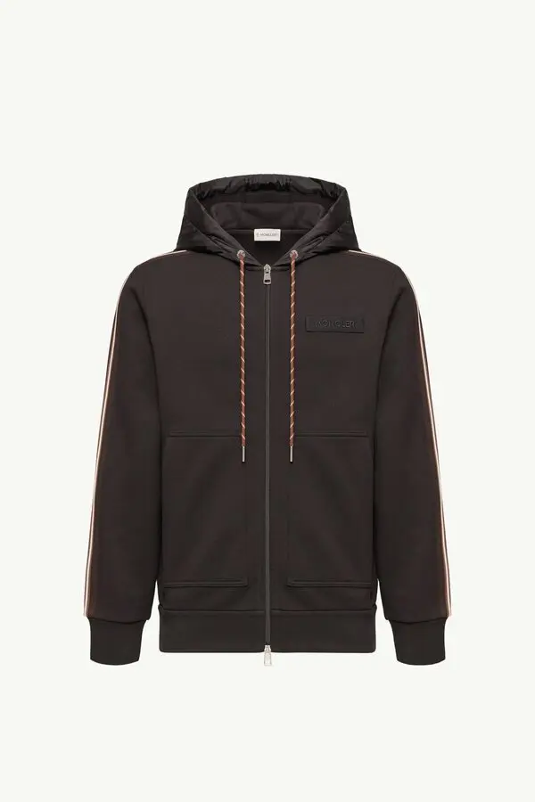Moncler Striped Logo Cotton Hoodie