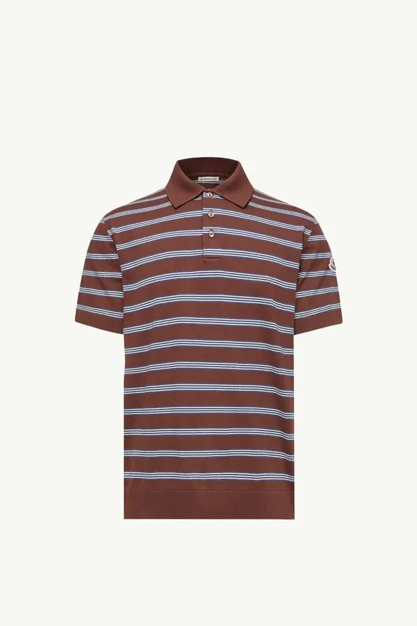 Moncler Striped Cotton Polo Shirt