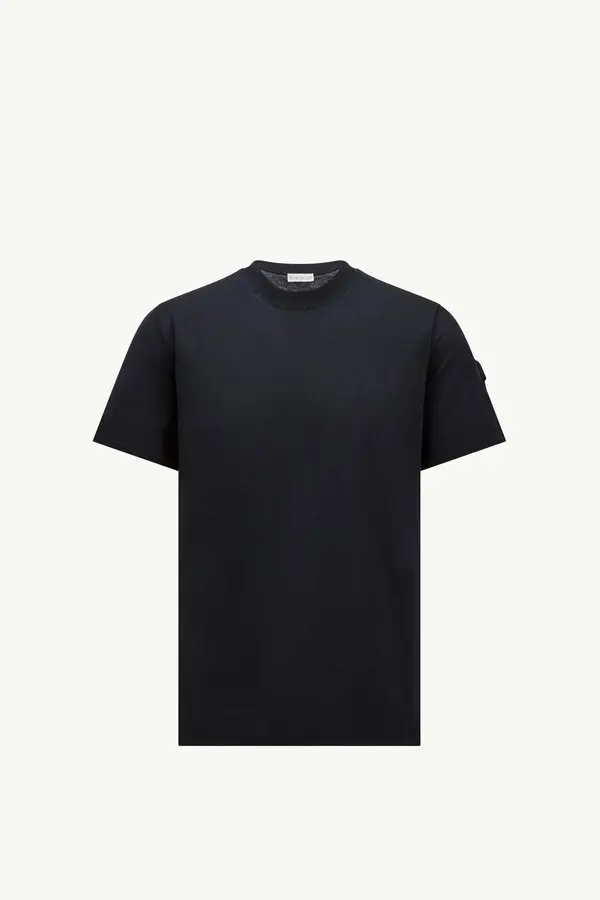 Moncler Silk & Cotton T-shirt - Blue