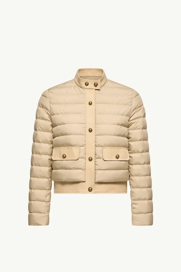 Moncler Juju Cotton & Linen-trimmed Short Down Jacket