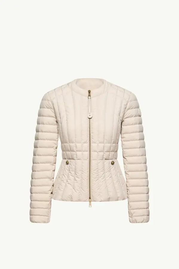 Moncler Menthe Vertical-quilted Short Down Jacket