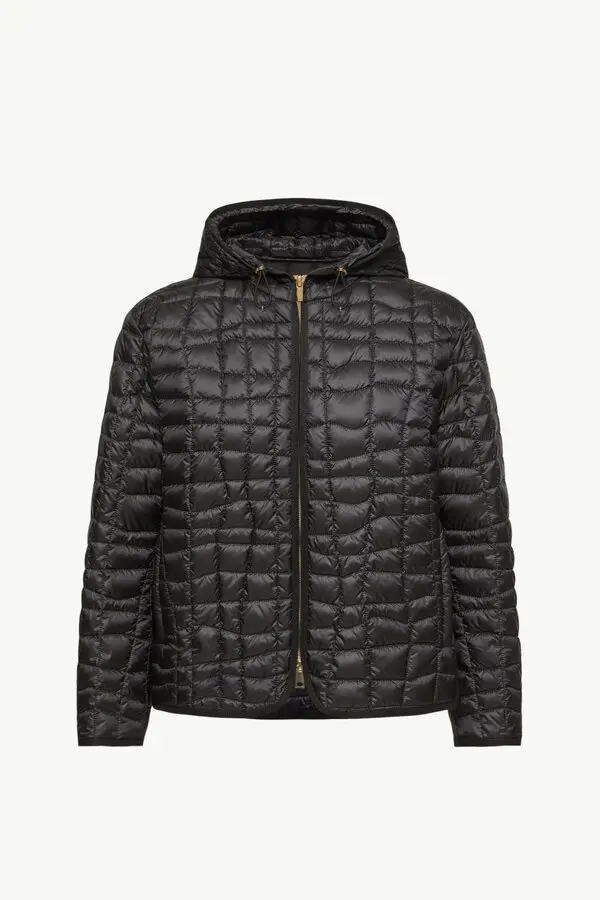 Moncler Eglantier Hooded Geometric-quilted Short Down Jacket - Black