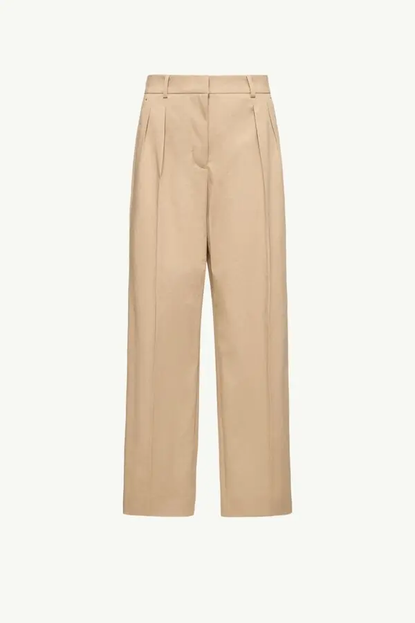 Moncler Cotton Gabardine Wide-leg Tailored Pants