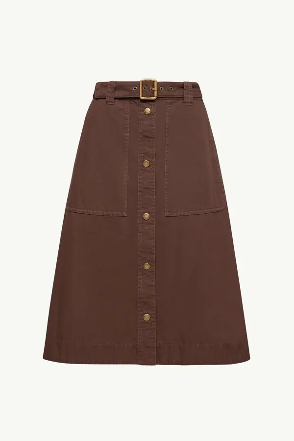 Moncler Belted Knee-length Cotton Skirt